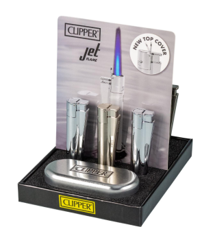 Tabak Schweiz - Clipper Metall Jet Flame Silber